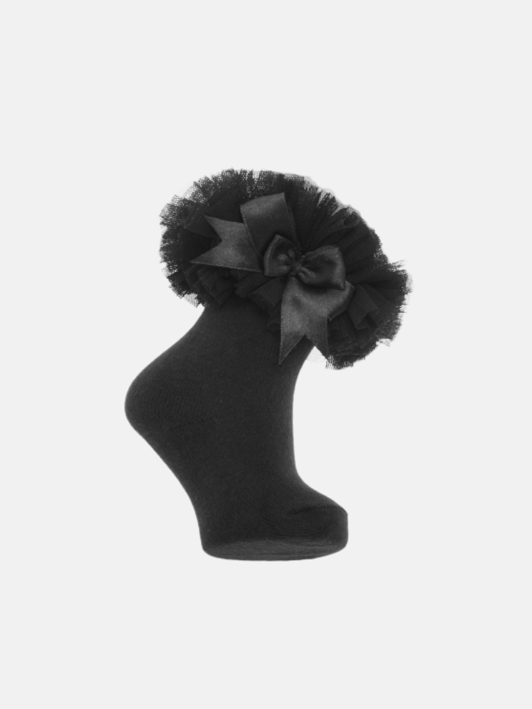 Baby Girl Tutu Frilly Ankle Socks Black