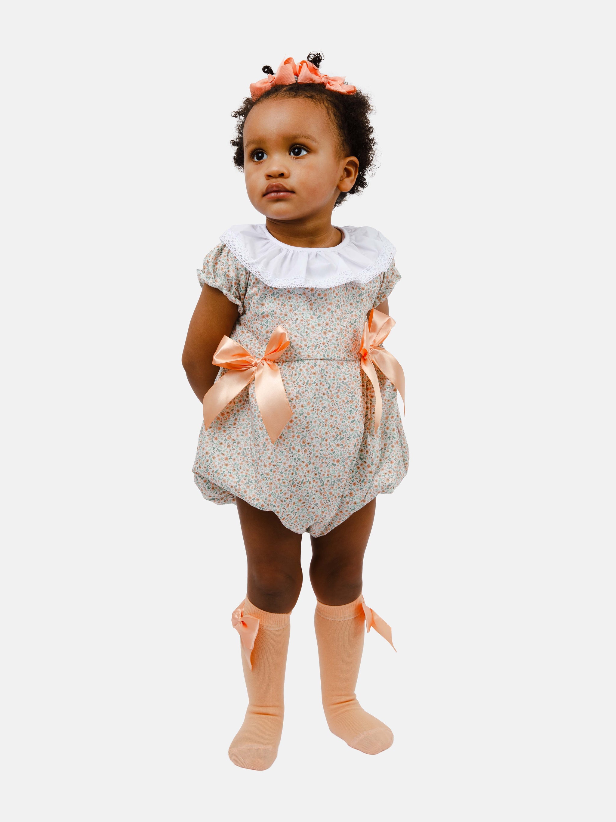 Baby Girl Monae Collection Spanish Floral Romper | Mommiesnbabies