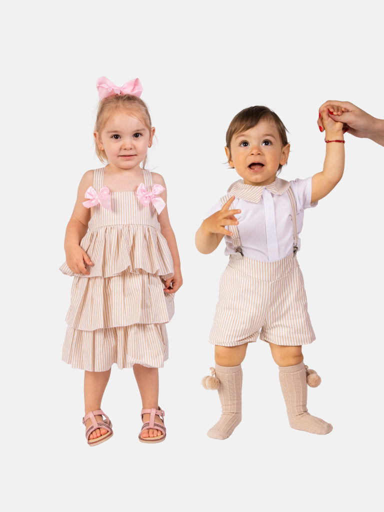 Baby Girl/Boy Carolina & Matias Collection Striped Spanish Bundle -Bei
